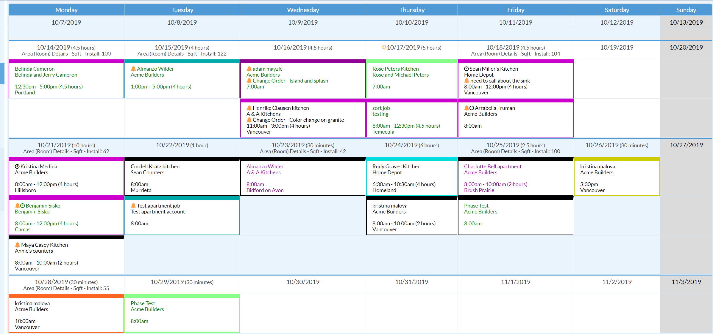 Calendar View: Conventional Monthly Format